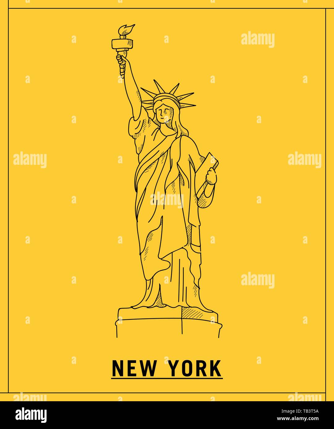 Liberty of statue.hand drawn sketch Stock Vector Image & Art - Alamy