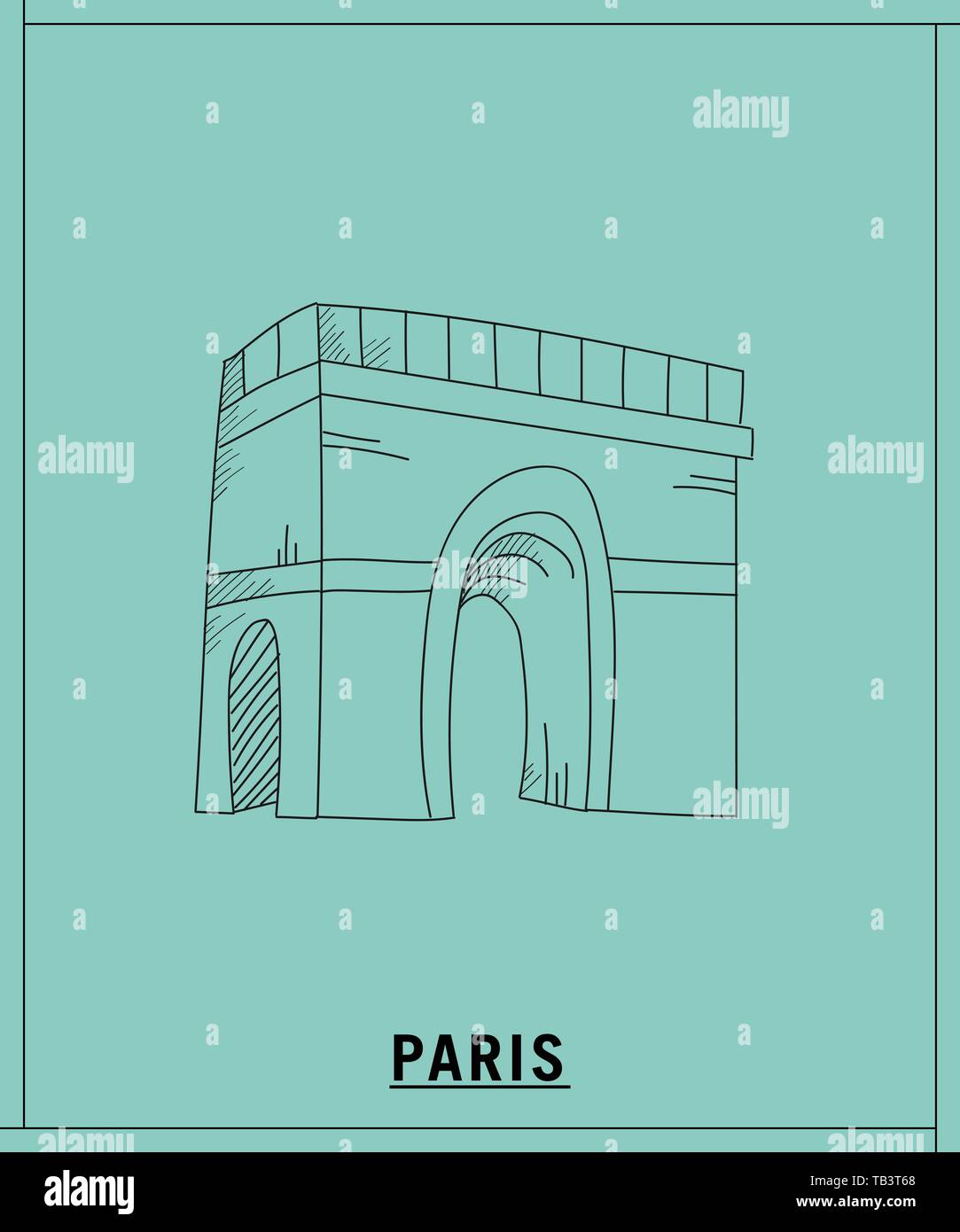 Arc de triomphe.hand drawn sketch Stock Vector Image & Art - Alamy