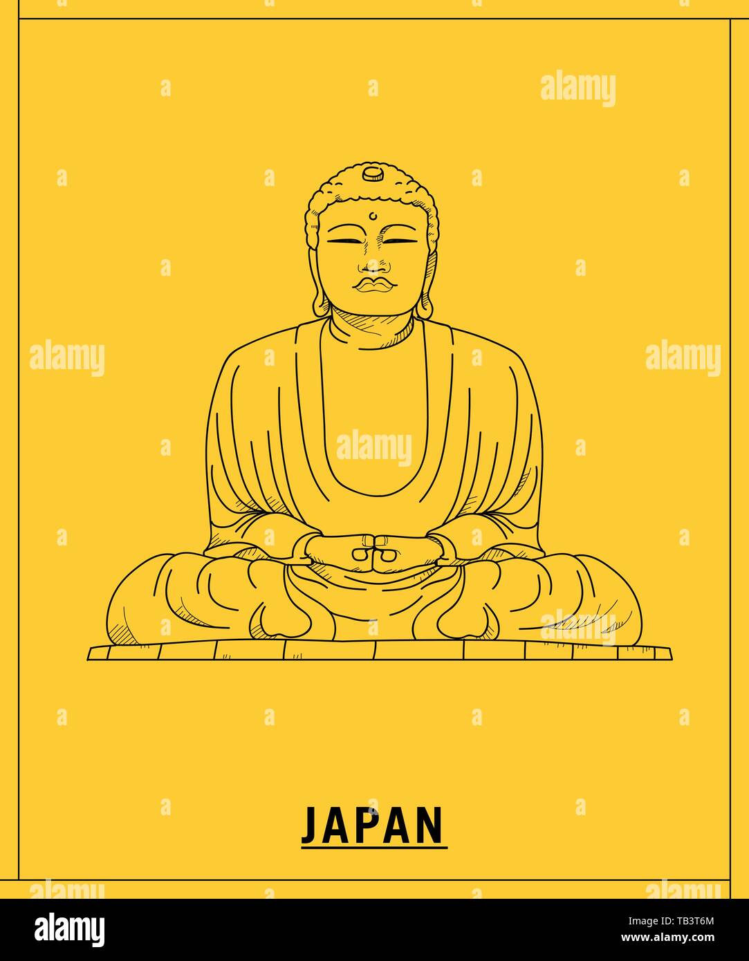 Great Buddha of Kamakura.hand drawn sketch Stock Vector Image & Art - Alamy