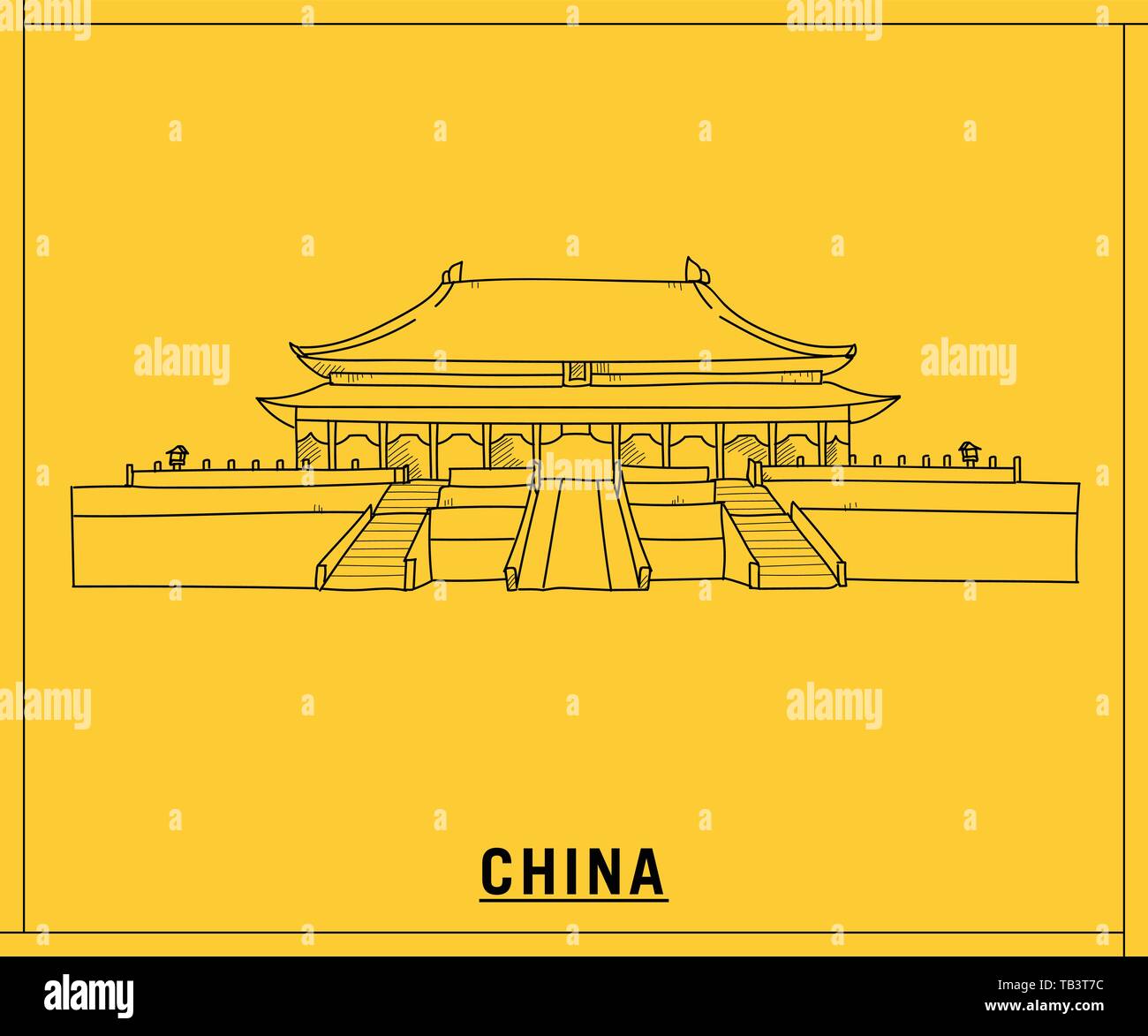 Forbidden city palace building Stock Vector Images - Alamy