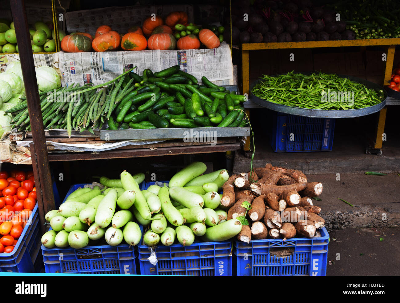 vegetable stall fort kochi, kerala india Stock Photo - Alamy