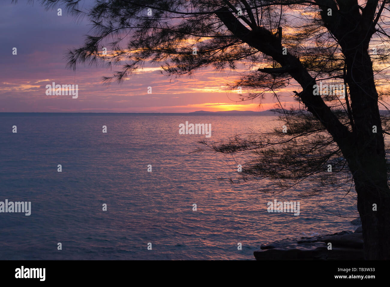 Sunset over ocean in Sihanoukville Cambodia Stock Photo - Alamy