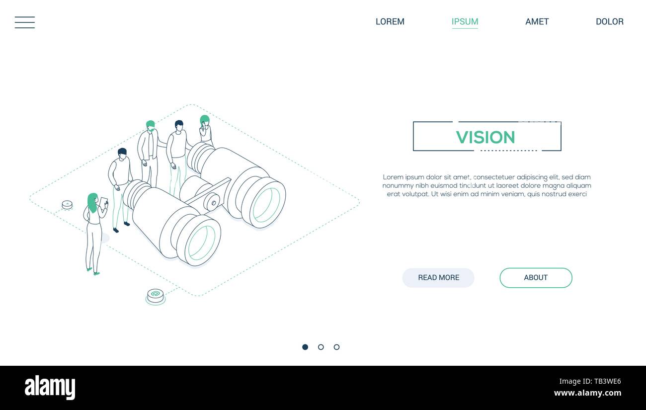 Business vision - line design style isometric web banner Stock Vector ...