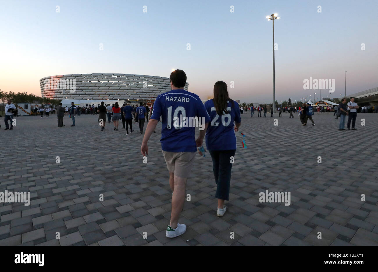 Chelsea fans make their way to the ground during the UEFA Europa League ...