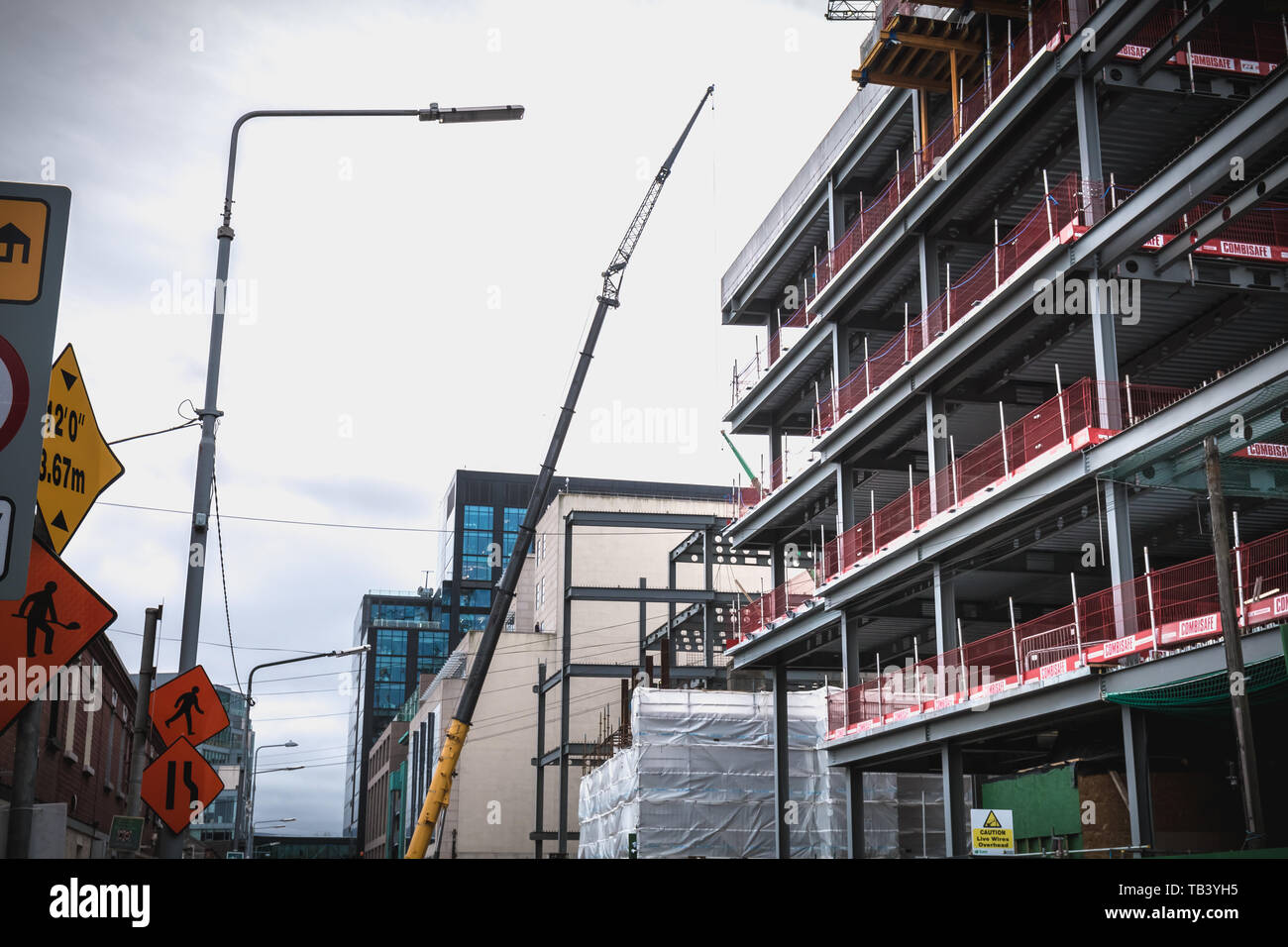 Dublin, Ireland - February 12, 2019: building under construction in the ...