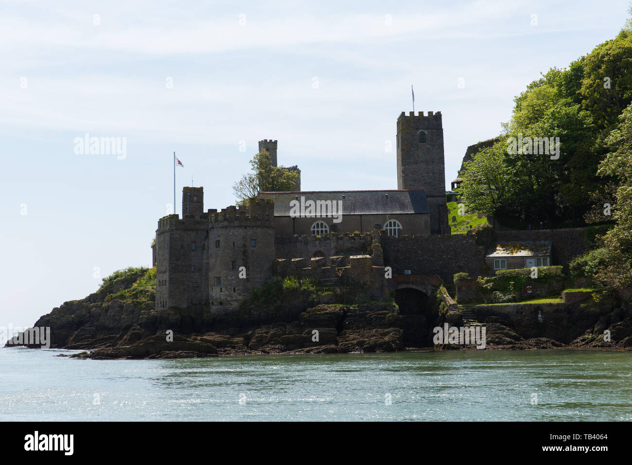 Dartmouth castle viewed from the River Dart Devon uk Stock Photo - Alamy