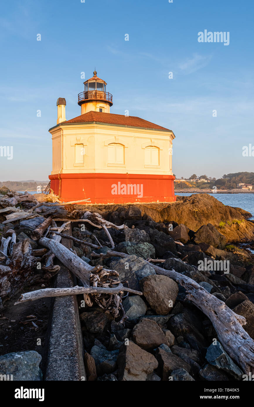 Coquille River Lighthouse built in 1896. Located in Bullard's Beach ...