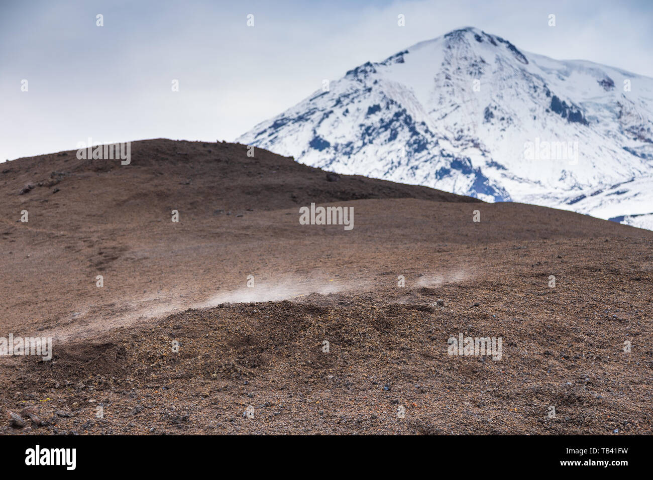 Snow- capped Mount volcanoes, volcanic massive, one of the volcanic ...