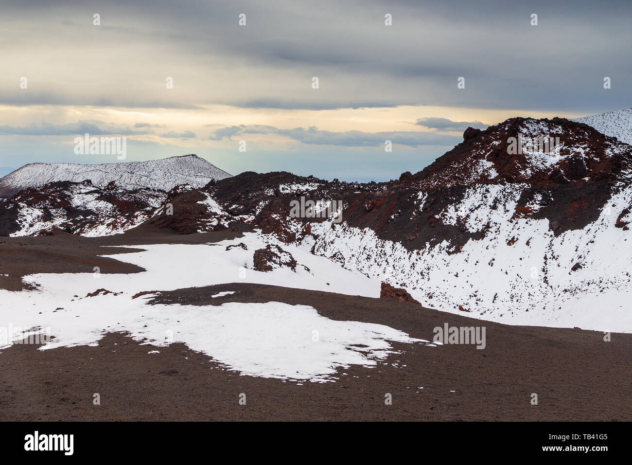 Snow- capped Mount volcanoes, volcanic massive, one of the volcanic ...