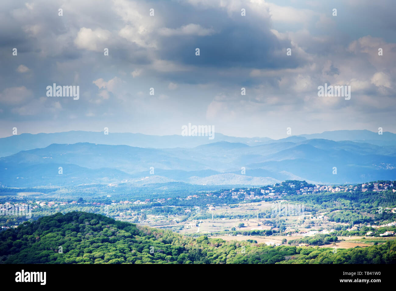 Mediterranean Spain. Blanes, Costa Brava. Spurs Of Pyrenees Stock Photo ...