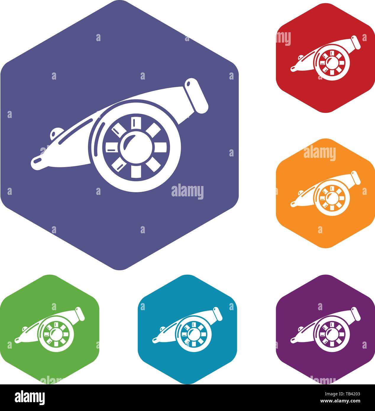 Artillery cannon icons vector hexahedron Stock Vector Image & Art - Alamy