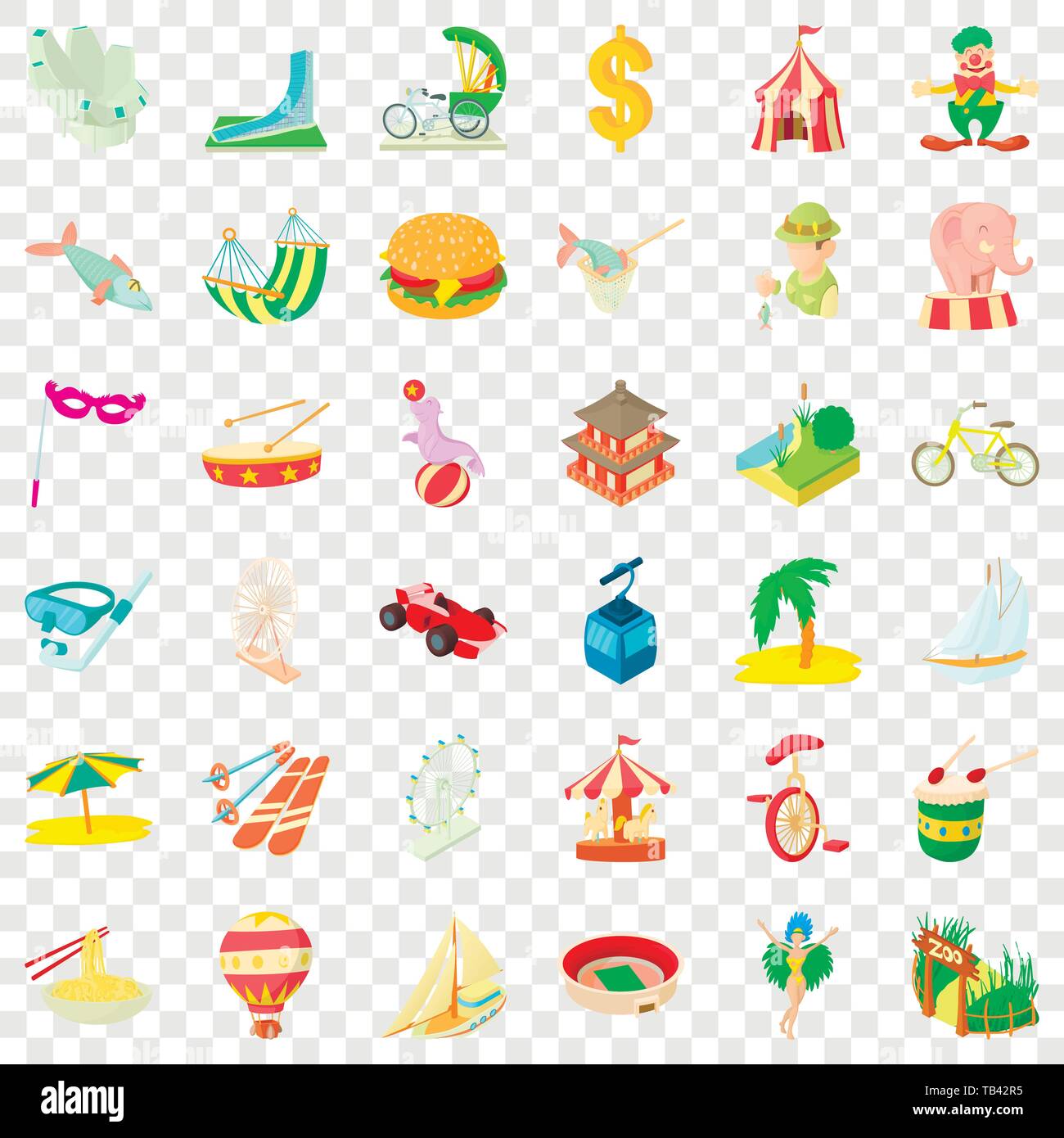 Tour icons set, cartoon style Stock Vector Image & Art - Alamy
