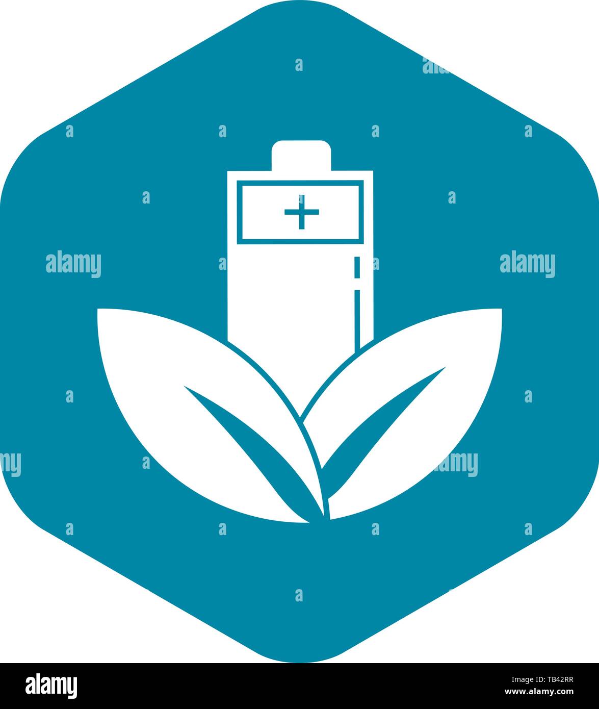 Eco leaf battery icon, simple style Stock Vector Image & Art - Alamy
