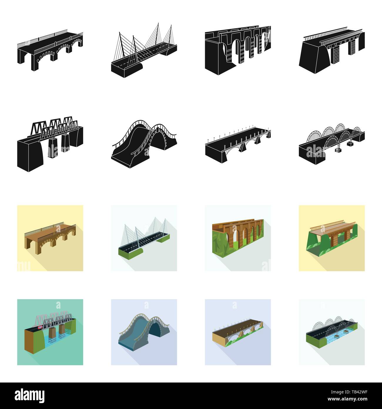 Vector illustration of connection and design symbol. Set of connection ...