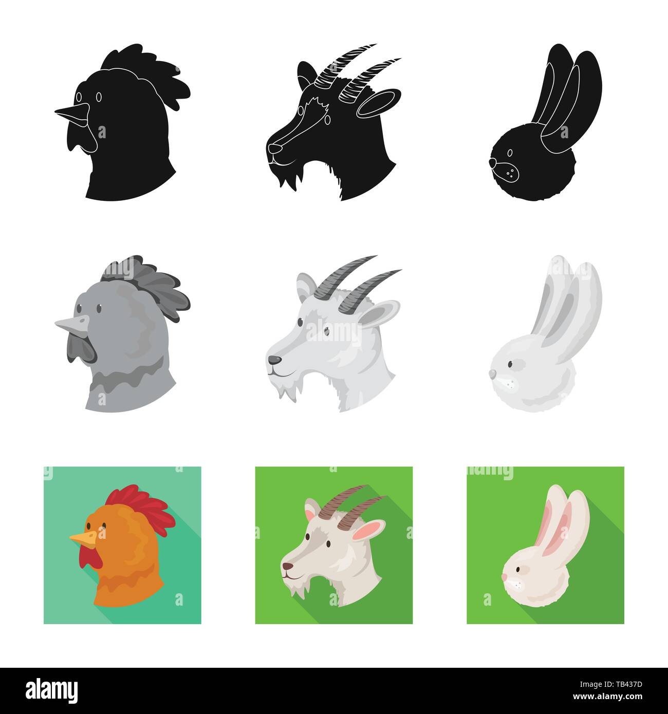 Vector illustration of agriculture and breeding logo. Set of ...