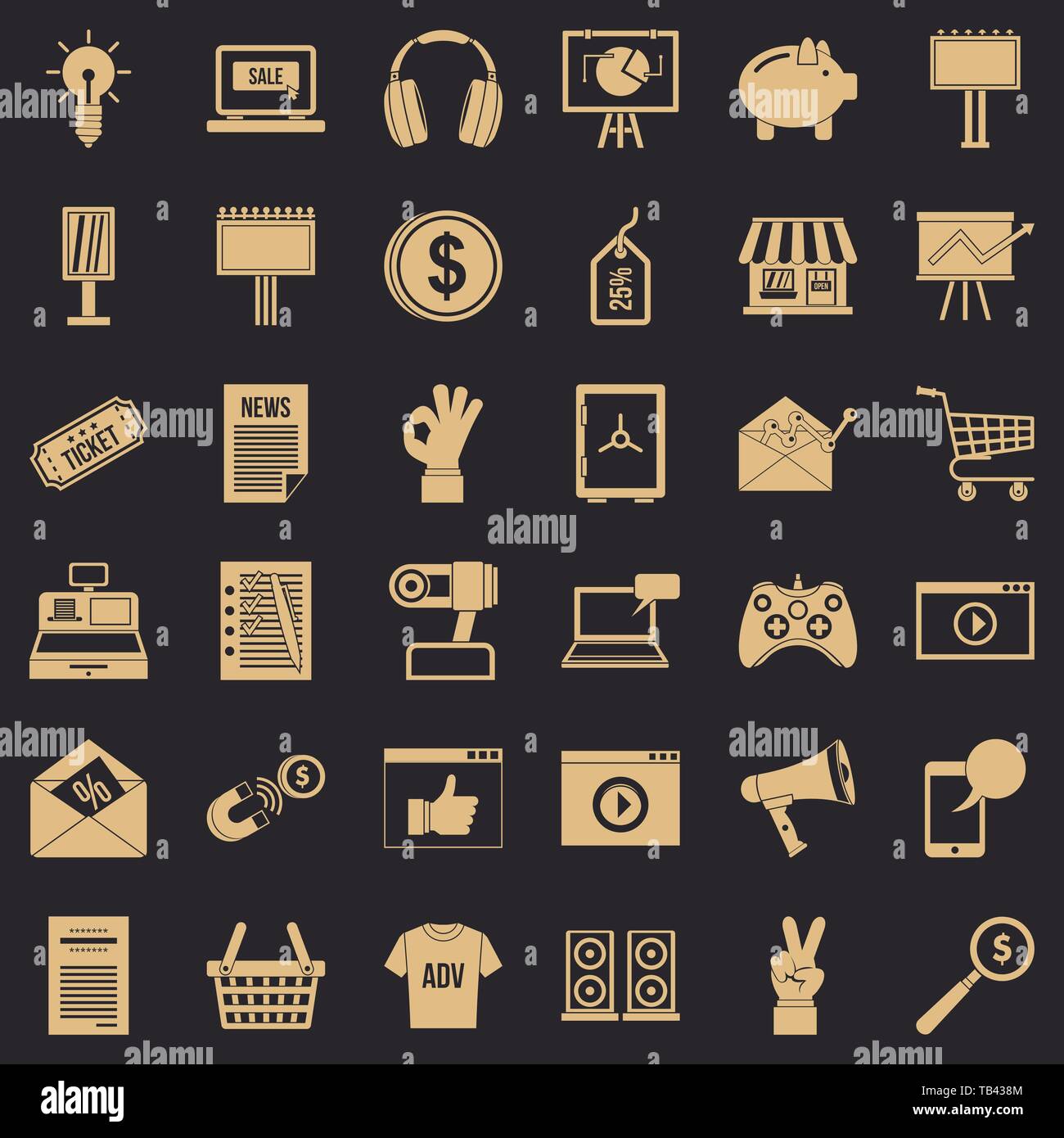 Internet keyword icons set, simple style Stock Vector Image & Art - Alamy