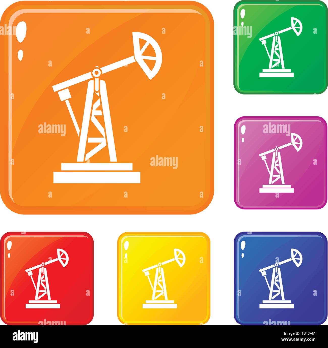 Oil rig icons set vector color Stock Vector Image & Art - Alamy