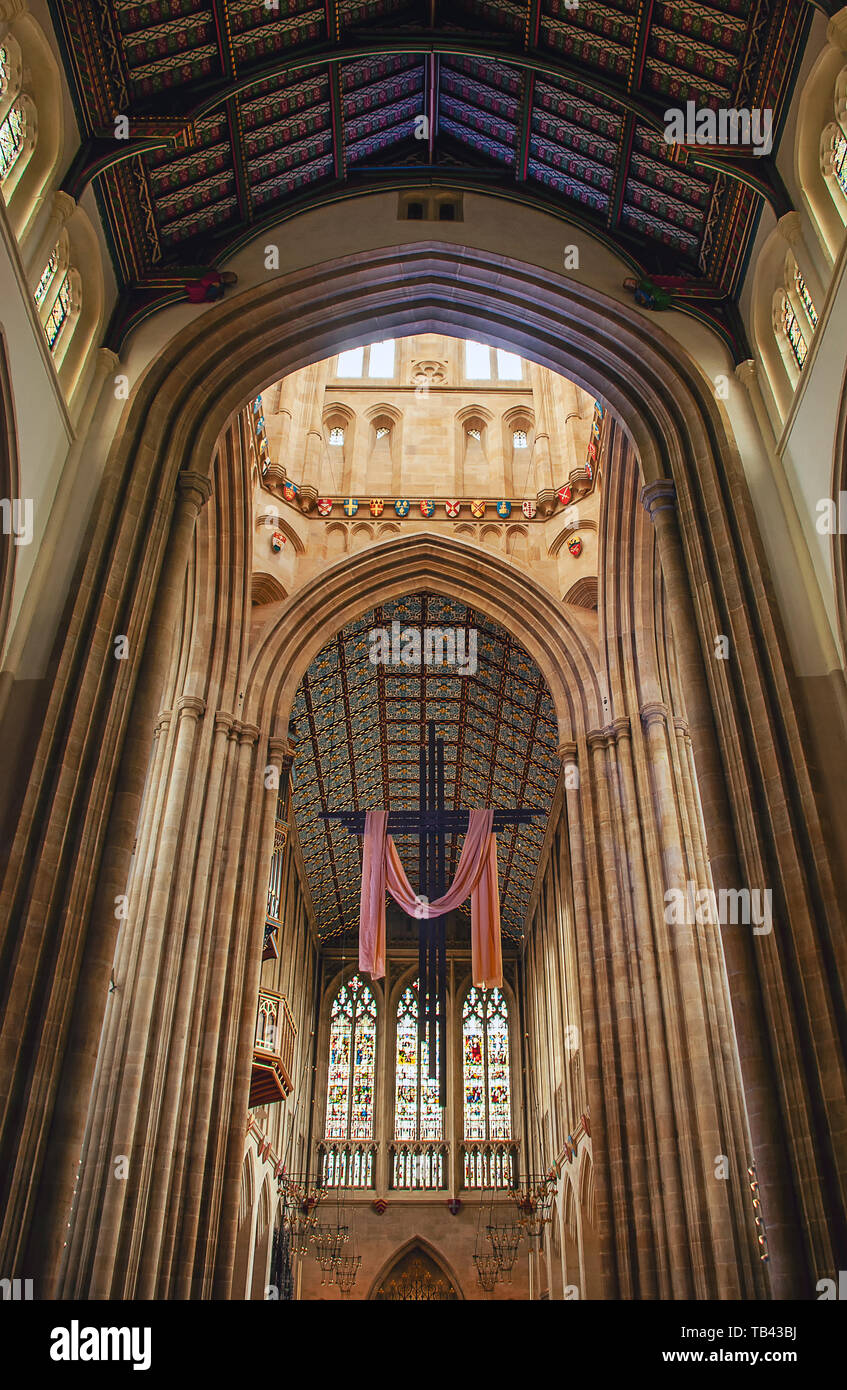 The interior of St Edmundsbury Cathedral in Bury St Edmunds, Suffolk ...
