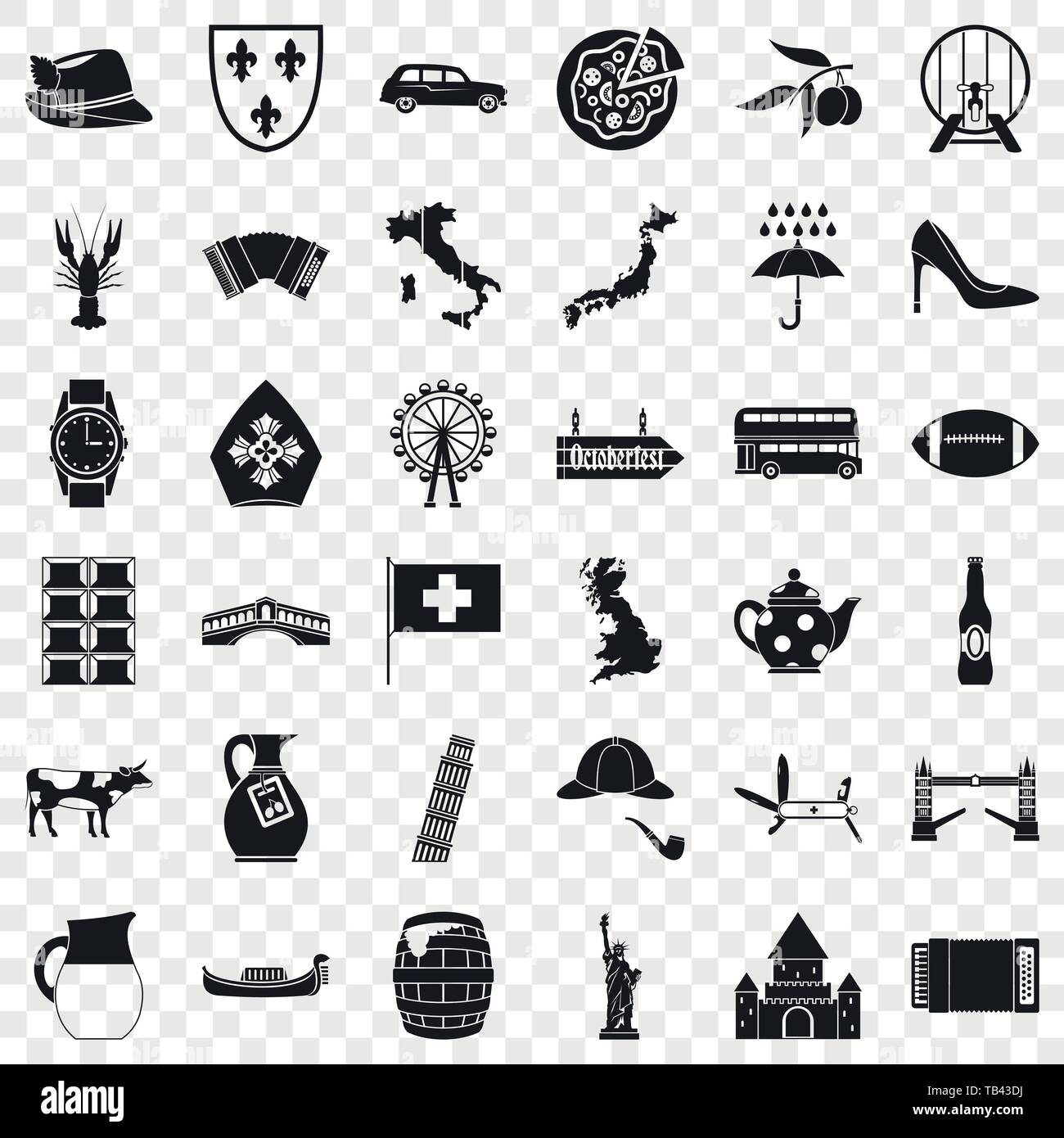 Tourist attraction icons set, simple style Stock Vector Image & Art - Alamy