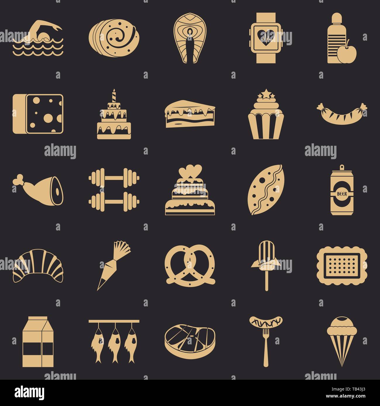 Calorie icons set, simple style Stock Vector Image & Art - Alamy