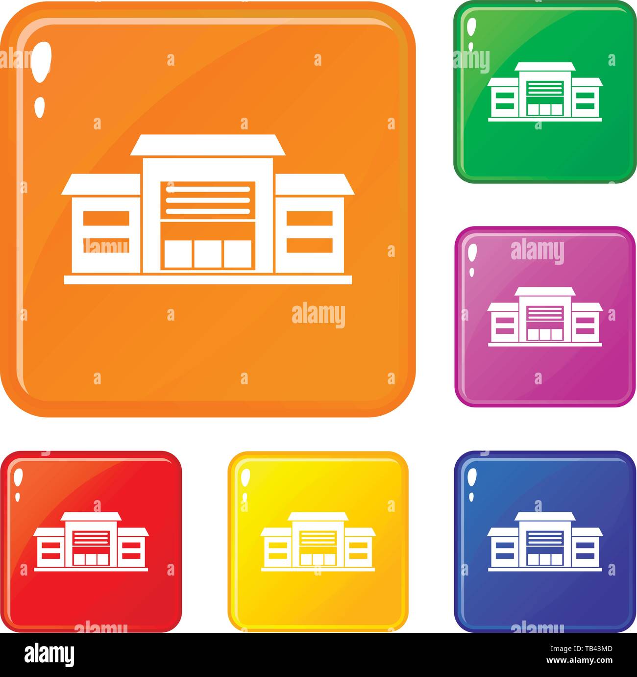 Warehouse icons set vector color Stock Vector Image & Art - Alamy