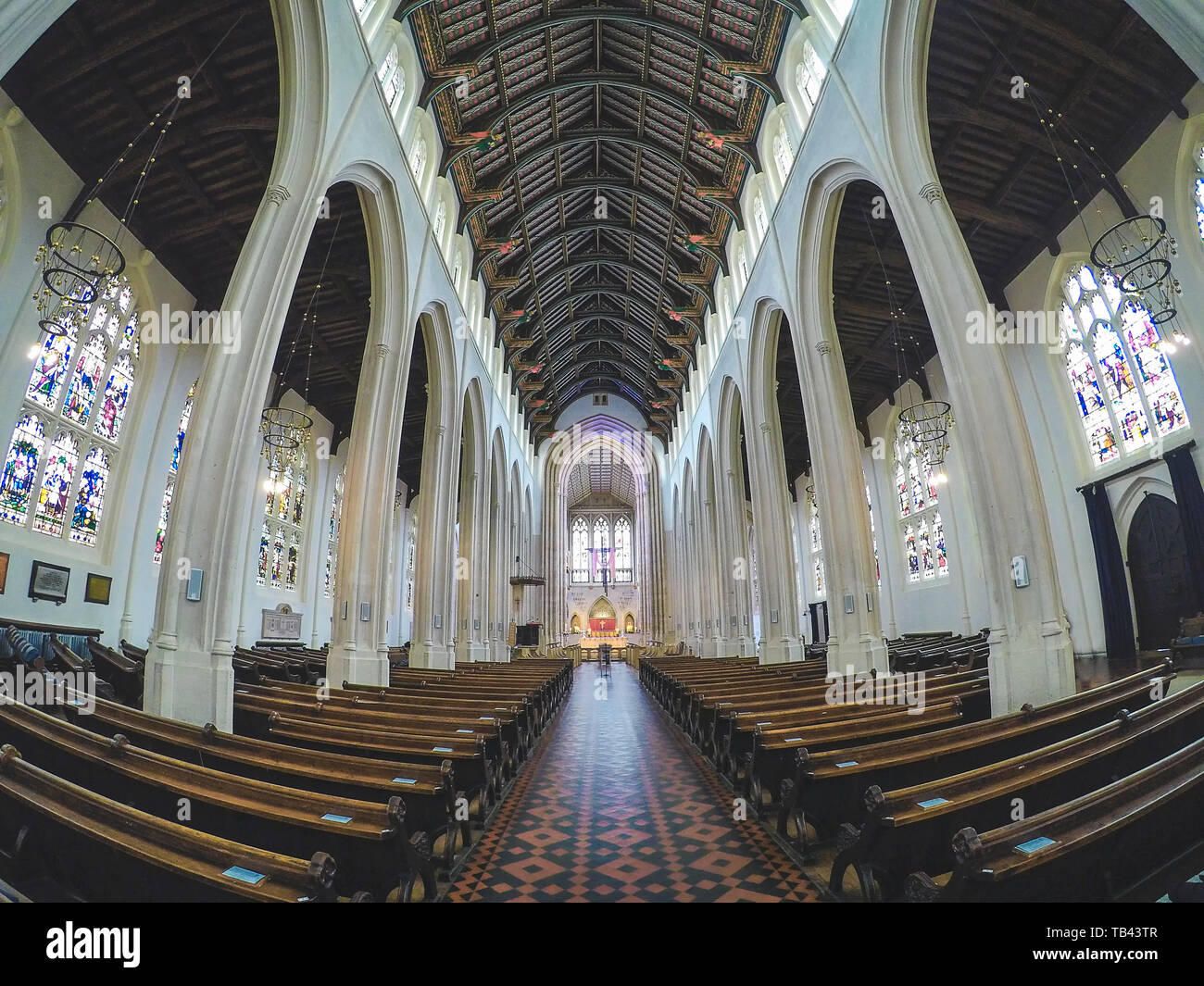 The interior of St Edmundsbury Cathedral in Bury St Edmunds, Suffolk ...