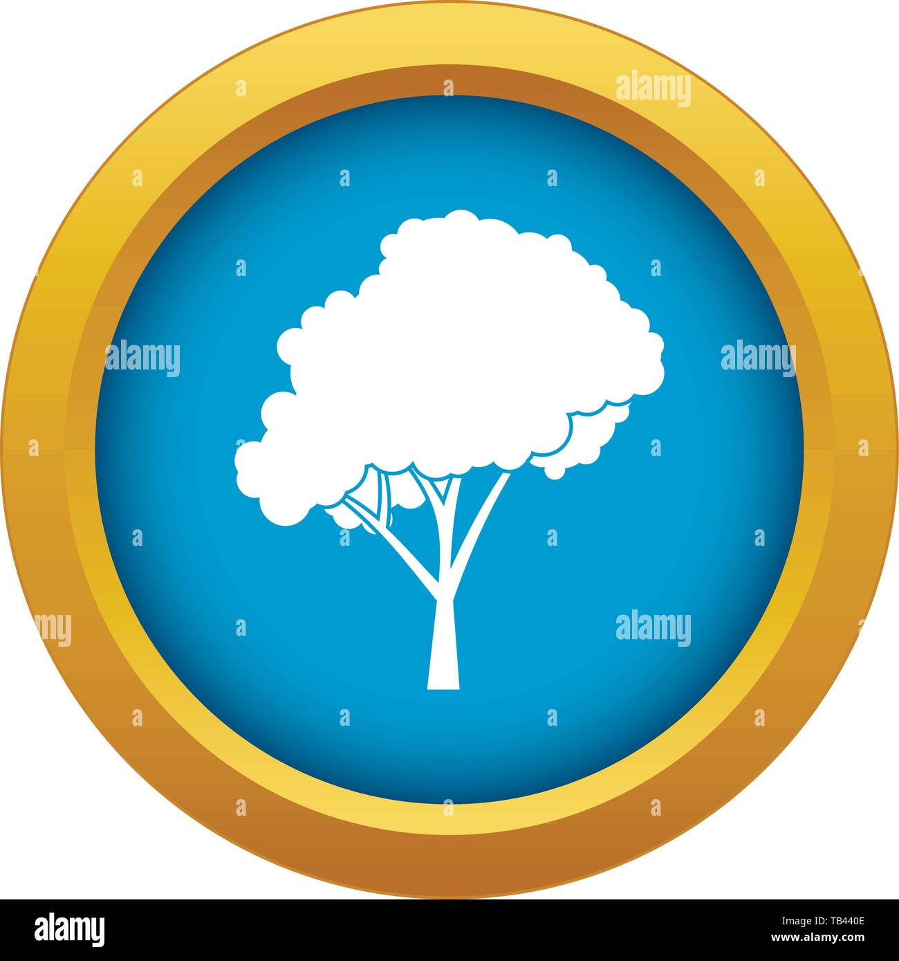 Tree with a rounded crown icon blue vector isolated Stock Vector Image ...