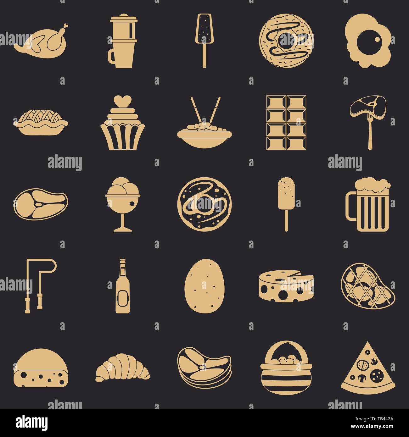 Very harmful food icons set, simple style Stock Vector Image & Art - Alamy