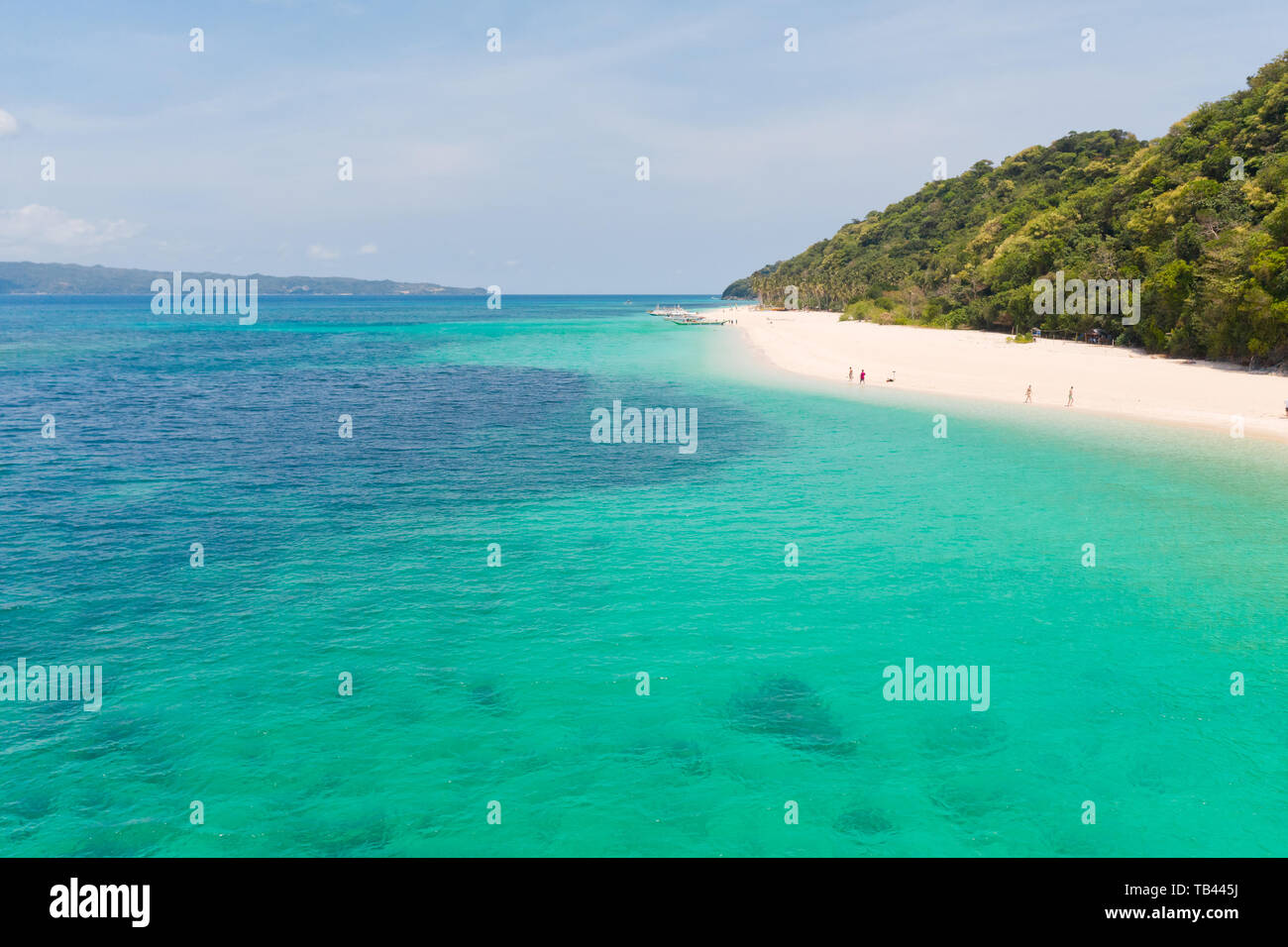 Puka Shell Beach. Wide tropical beach with white sand. Beautiful white ...