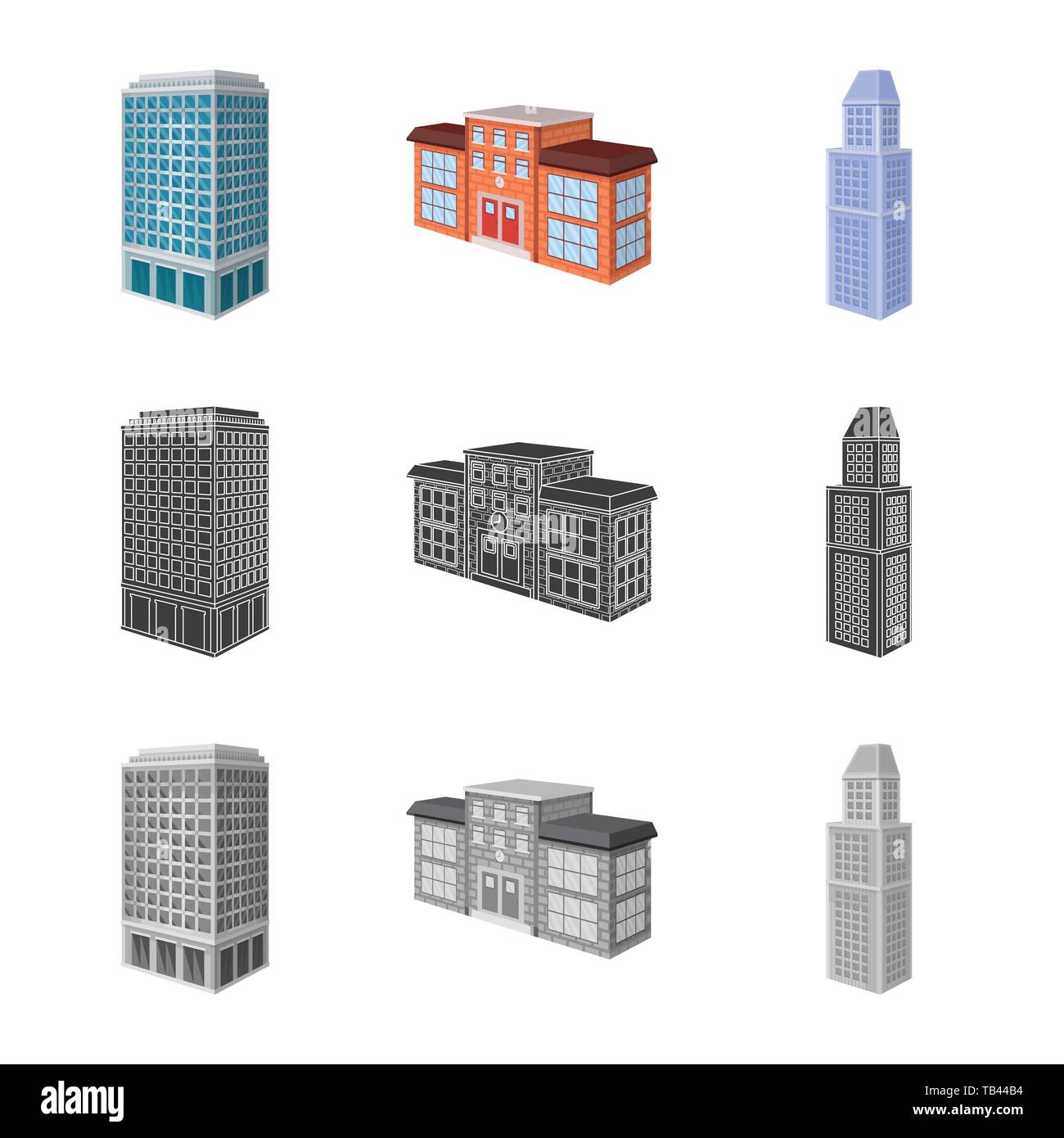 Vector illustration of construction and building sign. Set of ...