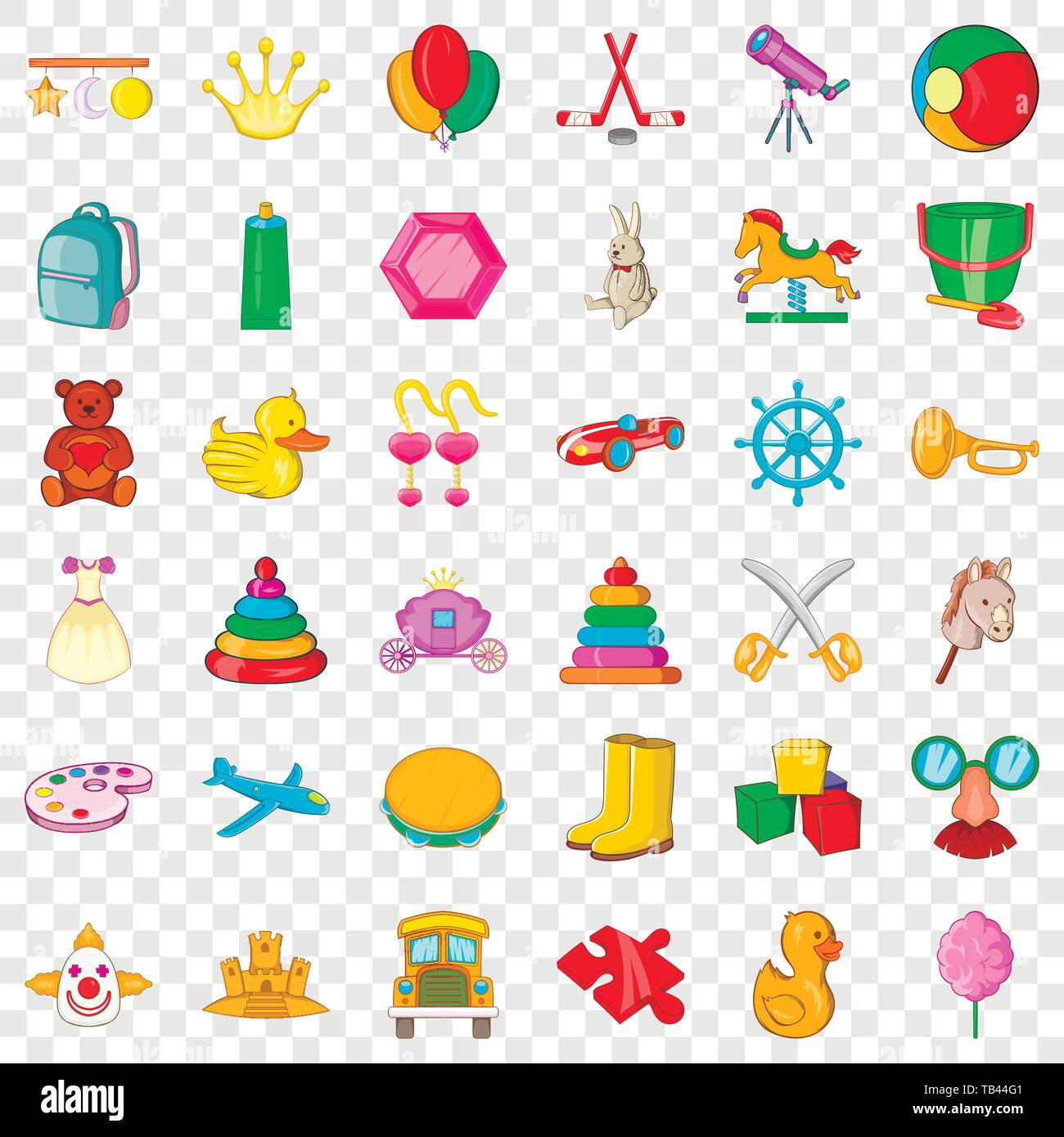 Watercolor icons set, cartoon style Stock Vector Image & Art - Alamy