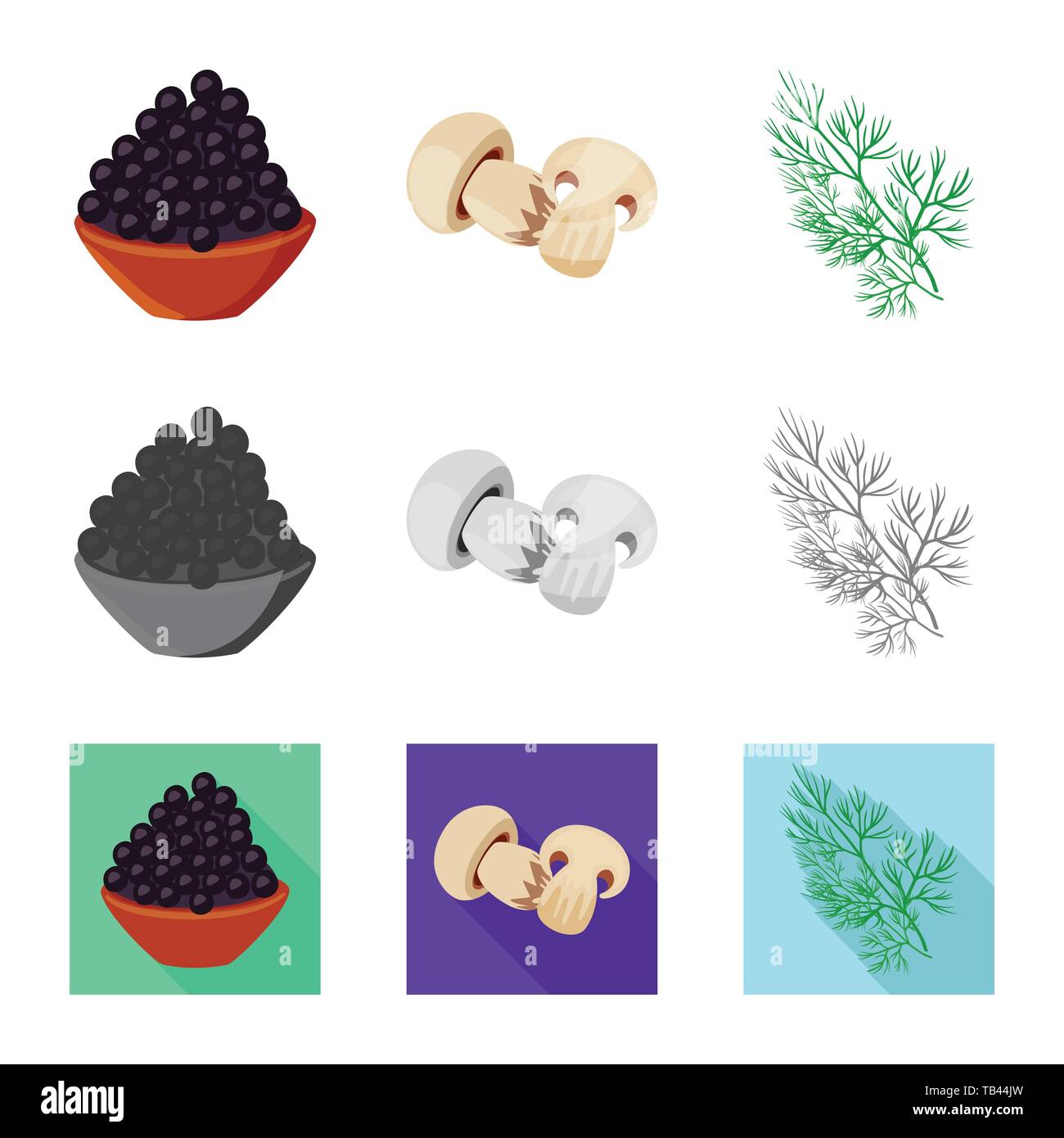 Vector design of taste and product logo. Set of taste and cooking ...