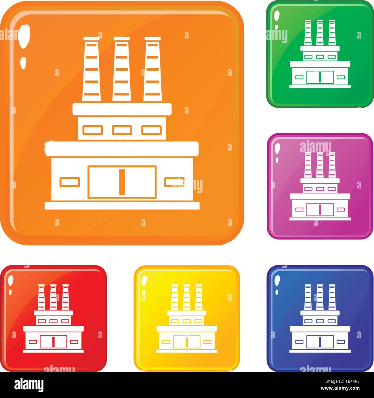 Large oil refinery icons set vector color Stock Vector Image & Art - Alamy