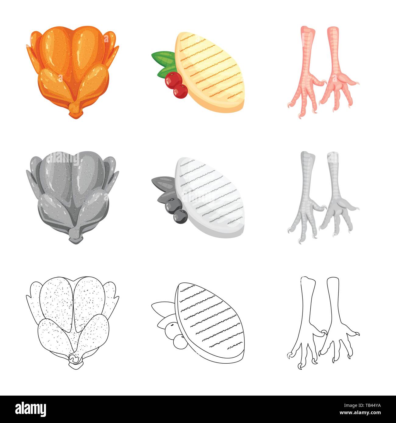 Vector design of product and poultry logo. Collection of product and ...