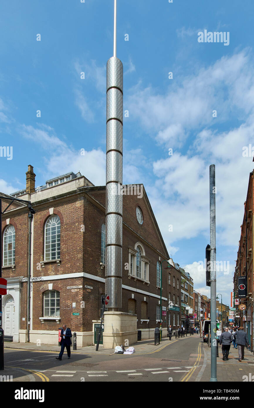 LONDON SPITALFIELDS BRICK LANE MOSQUE OR JAMME MASJID AND SILVER TOWER ...