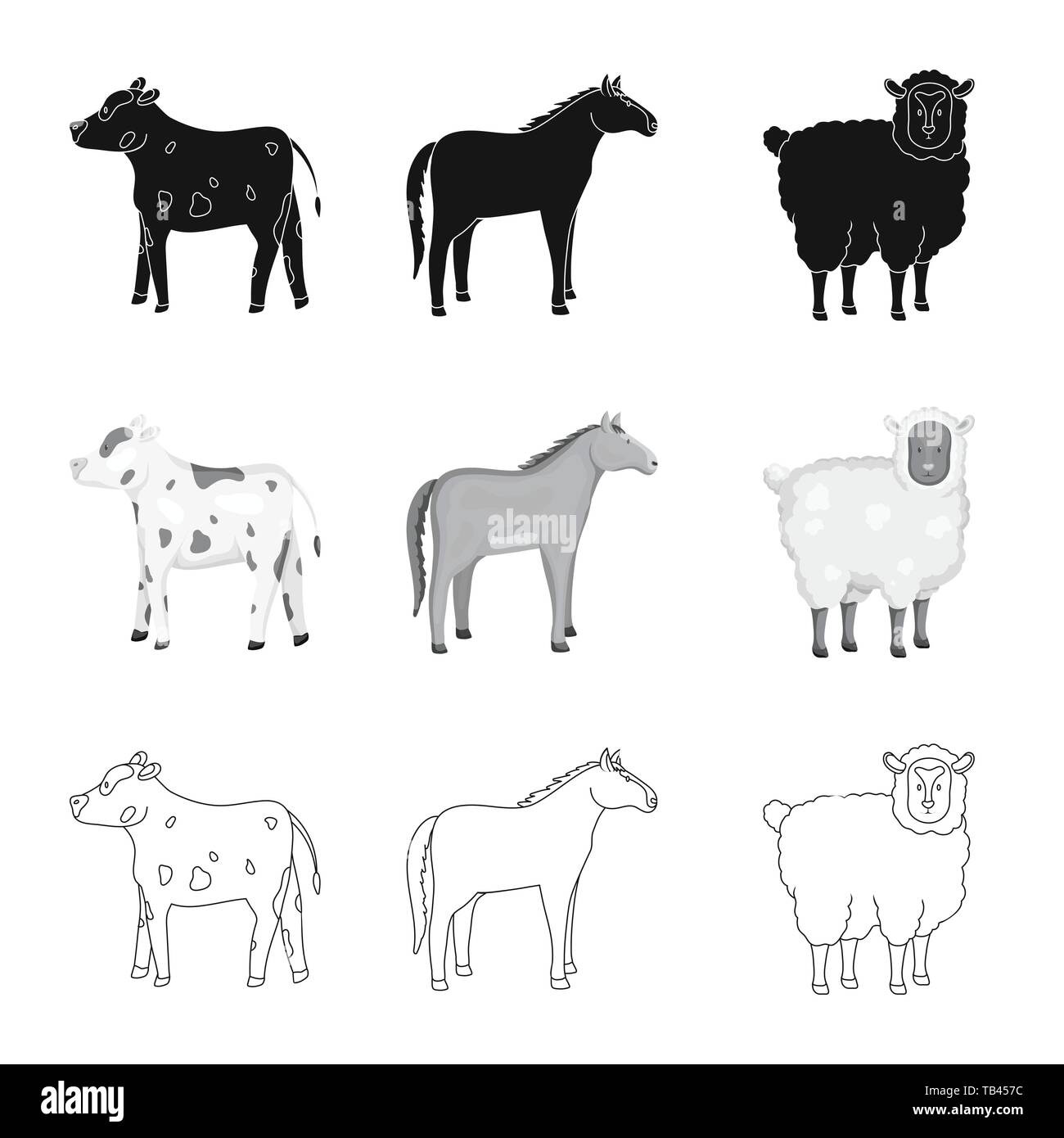 Vector illustration of breeding and kitchen symbol. Collection of ...