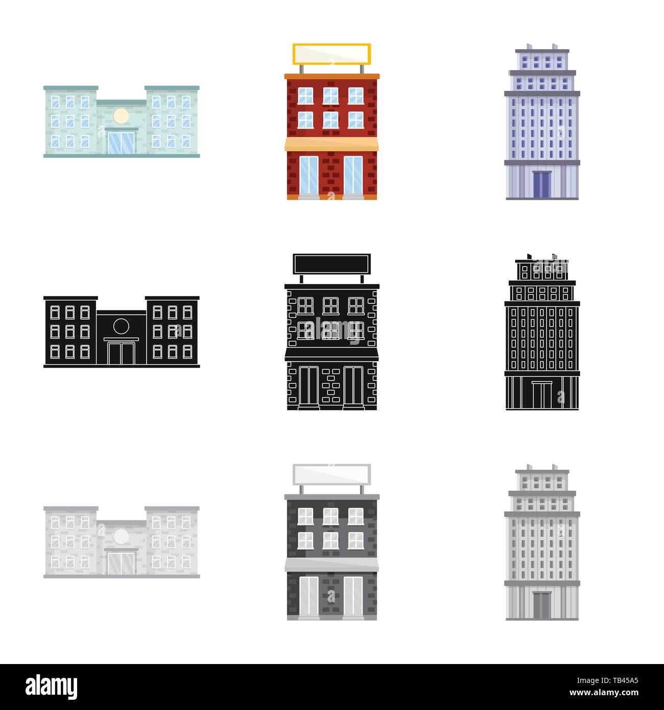 Vector design of municipal and center symbol. Collection of municipal ...