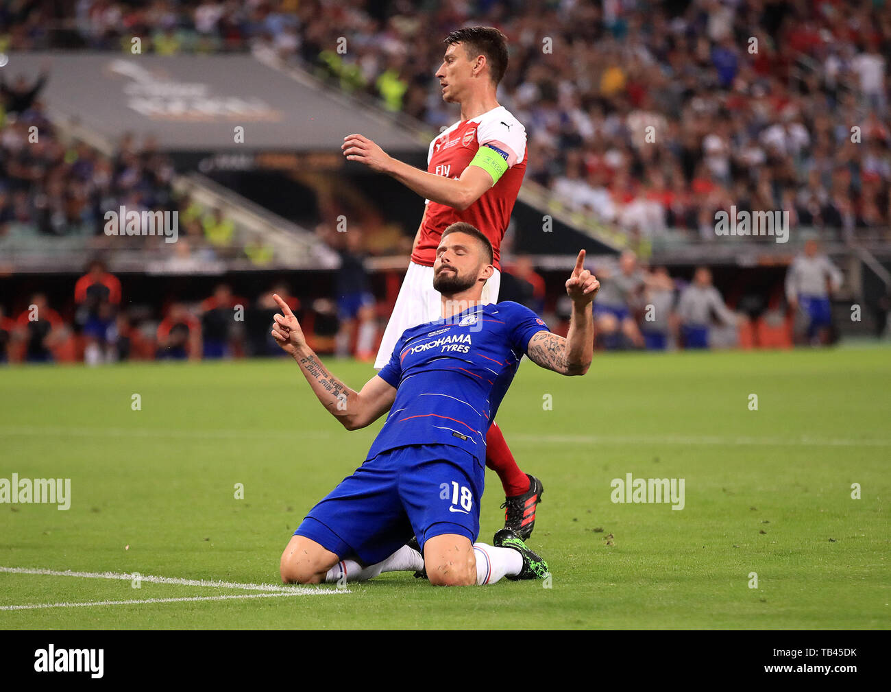 Chelsea's Olivier Giroud celebrates scoring his side's first goal of ...