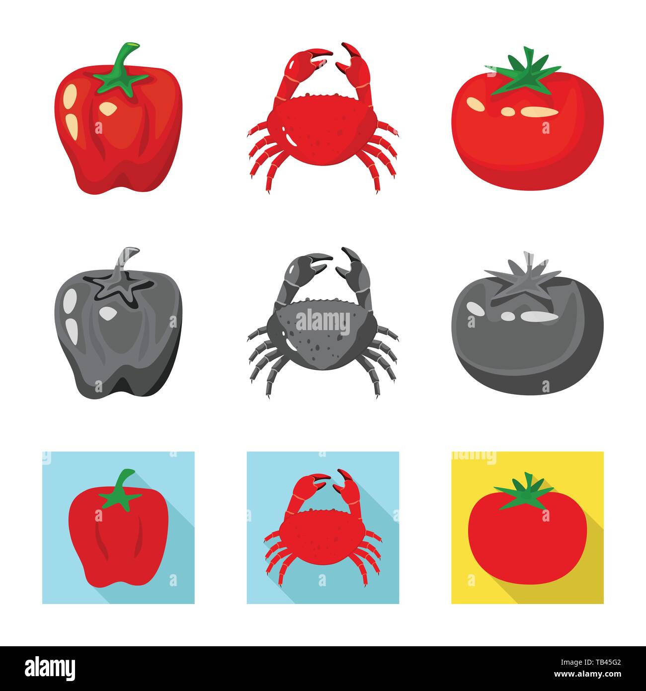 Isolated object of taste and product symbol. Set of taste and cooking ...