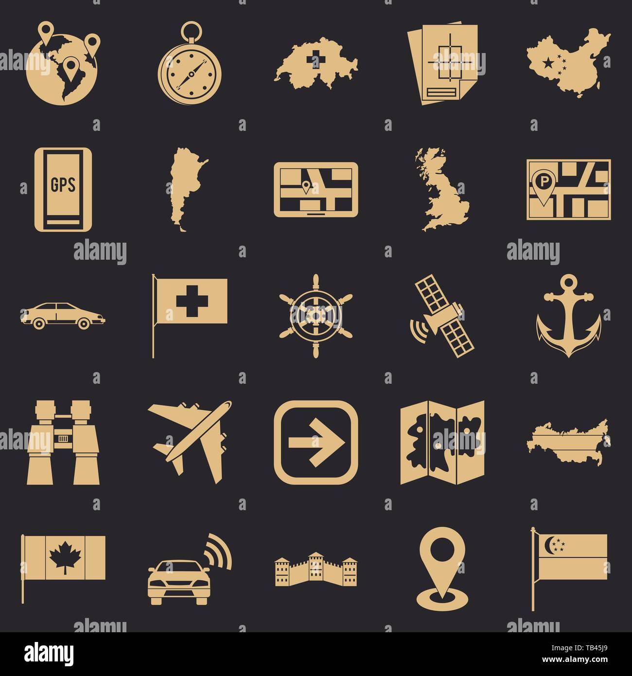 Earth mapping icons hi-res stock photography and images - Alamy