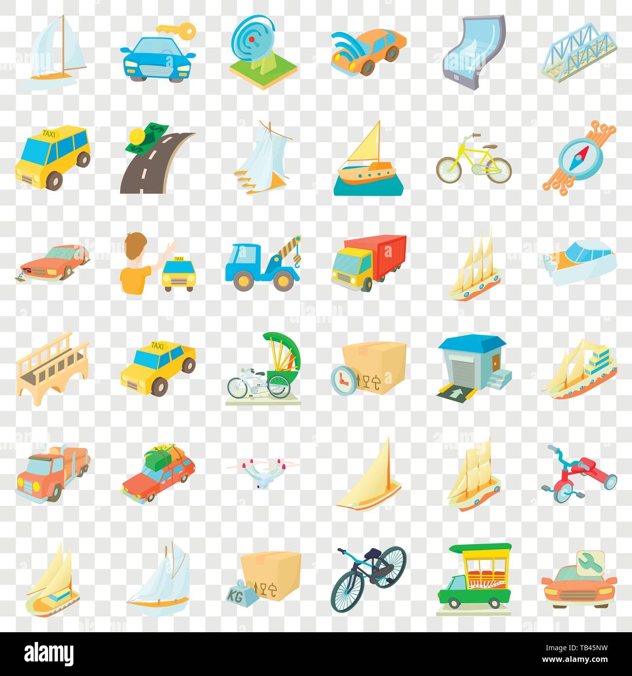 Sailing icons set, cartoon style Stock Vector Image & Art - Alamy