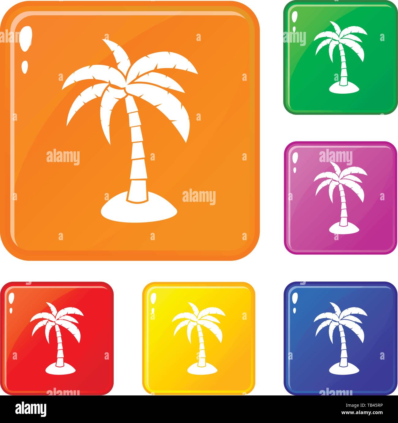 Palm icons set vector color Stock Vector Image & Art - Alamy