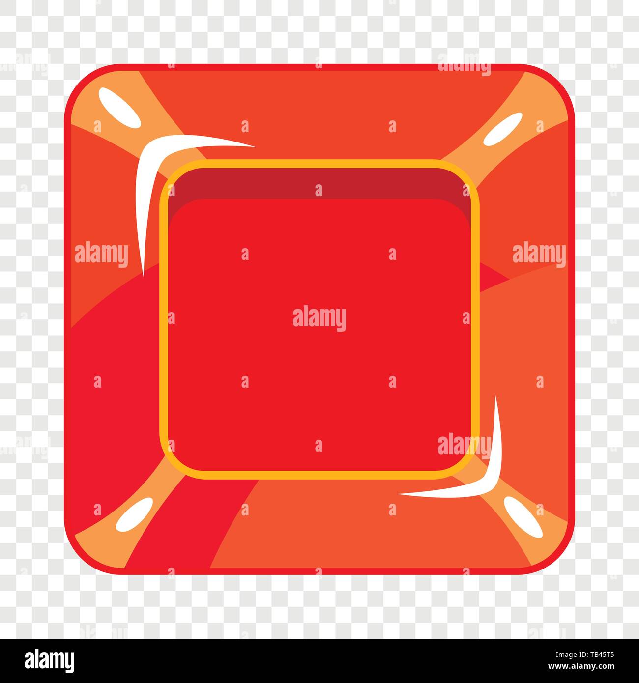 Square red button icon, cartoon style Stock Vector Image & Art - Alamy