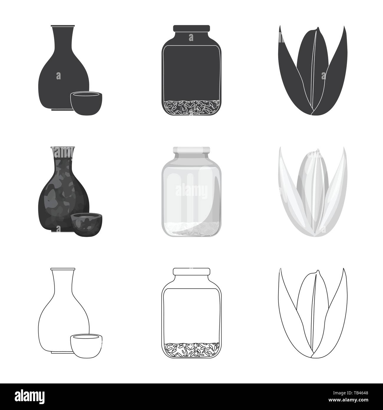 Vector illustration of crop and ecological sign. Set of crop and ...