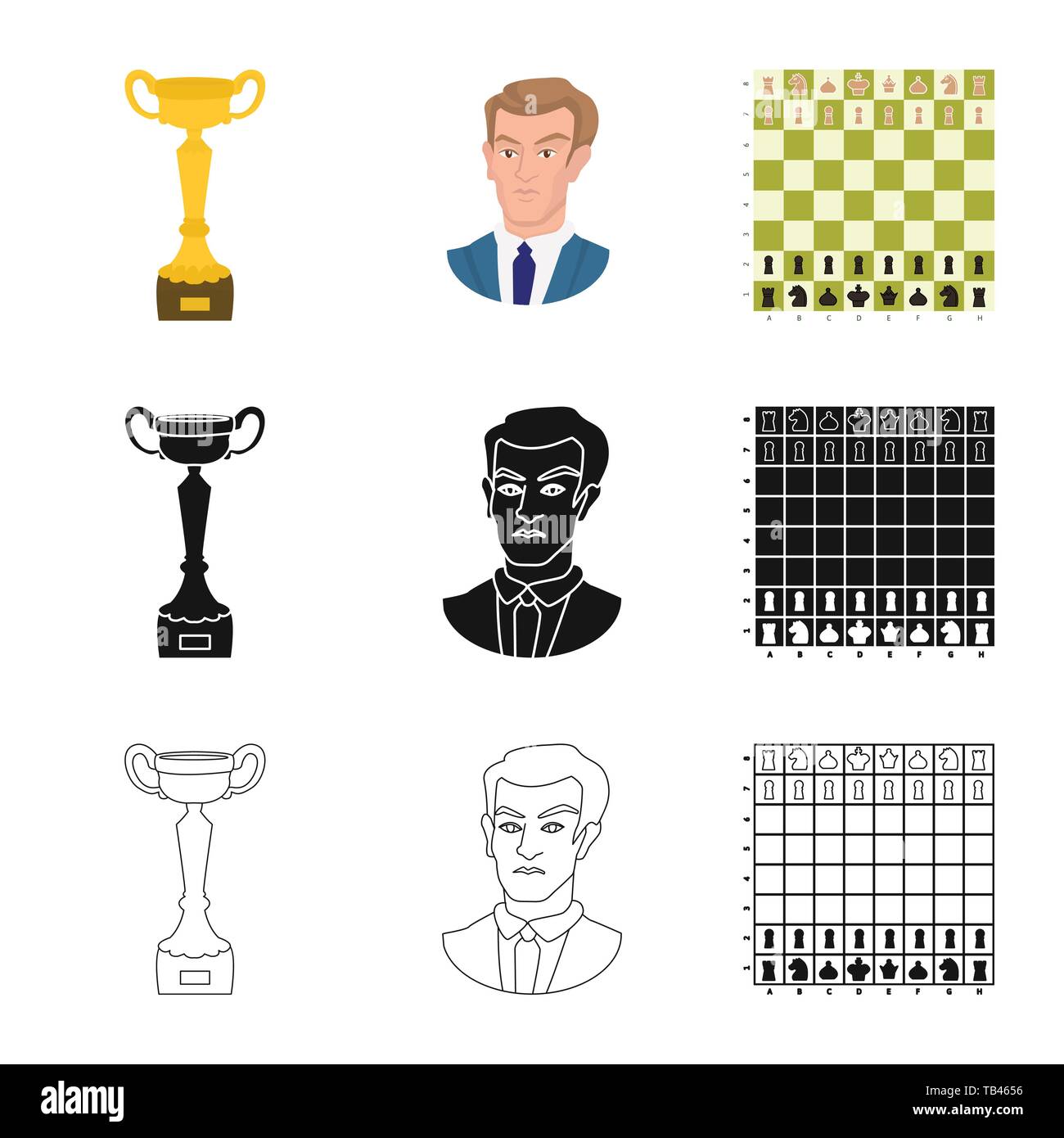 Vector design of checkmate and thin sign. Set of checkmate and target ...