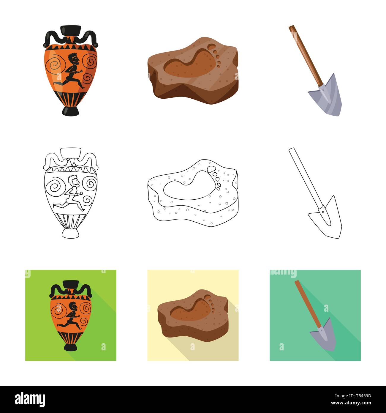 Vector illustration of story and items icon. Set of story and ...