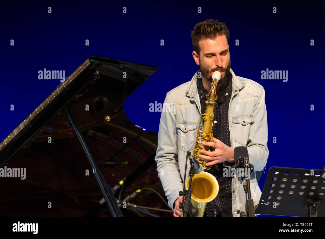 American saxophonist Chad Lefkowitz-Brown at 2019 Torino Jazz Festival ...