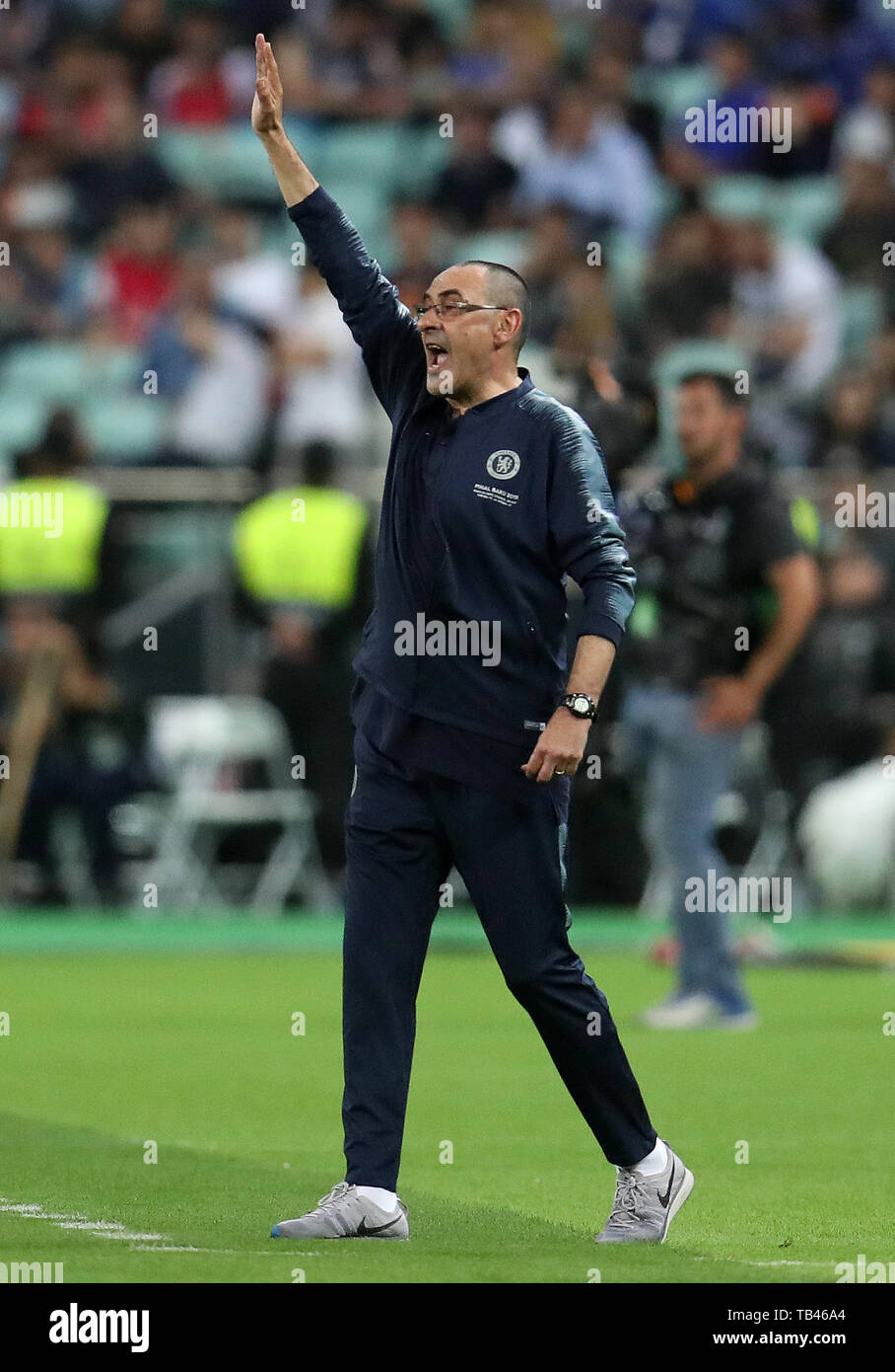 Chelsea manager Maurizio Sarri during the UEFA Europa League final at ...