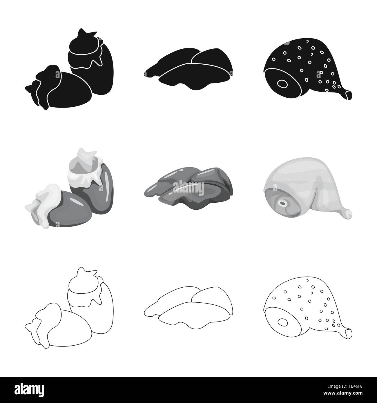 Vector design of product and poultry icon. Collection of product and ...