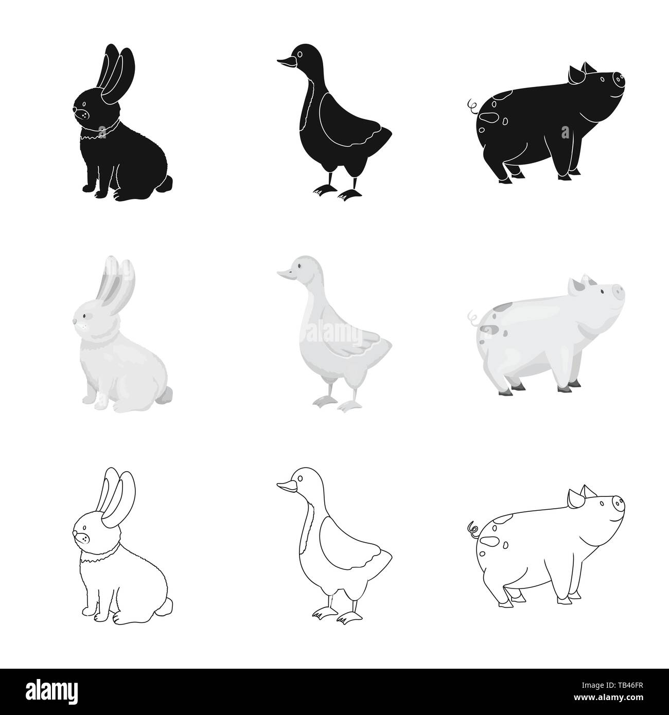 Vector illustration of breeding and kitchen sign. Collection of ...